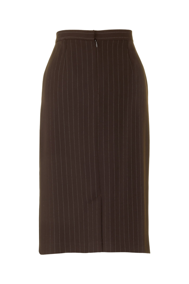 Busy Clothing Womens Brown Stripe Pencil Skirt